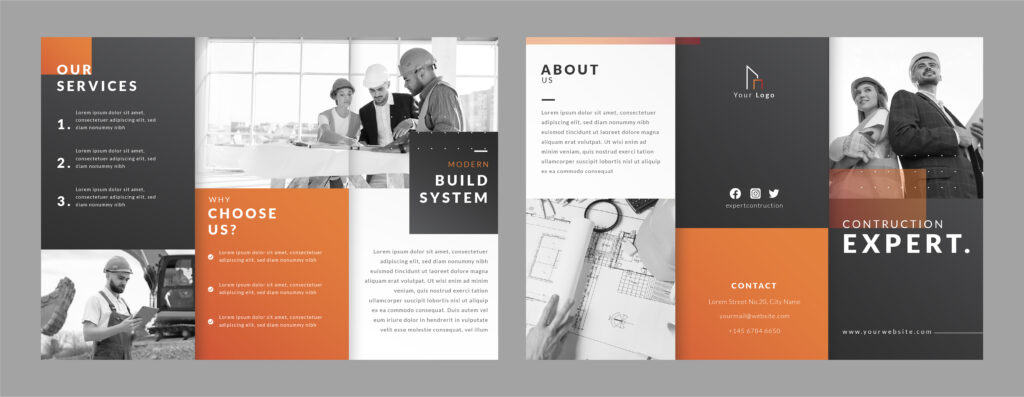 Gradient construction brochure template - Graphic Guru